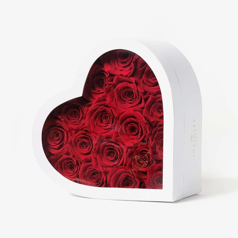 Infinity Roses | Large Heart Box